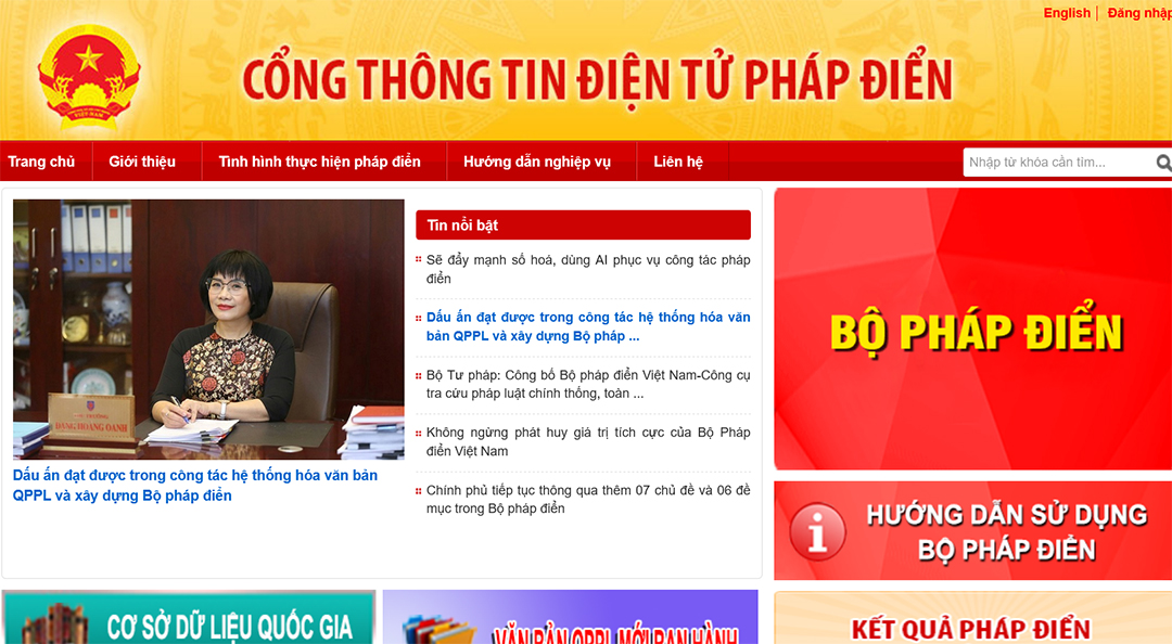 Bộ Pháp điển Việt Nam giúp các cá nhân, tổ chức dễ dàng tra cứu, tìm ...